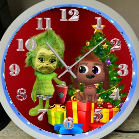 grinch n pooch | Wall Decor | Grinch N Pooch Clock | Poshmark